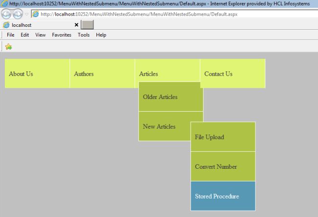 Dynamic Menu Using Html List Tag And Css In Aspnet