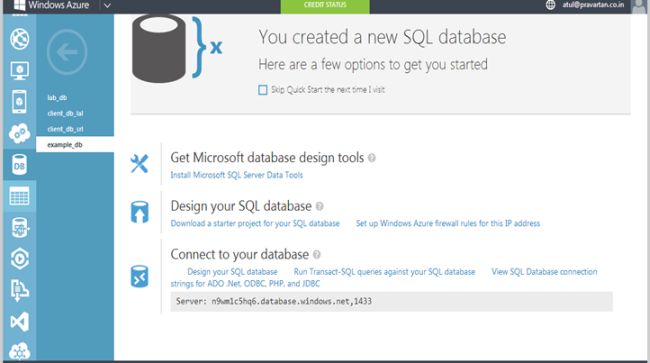 Sql Azure Server Database Creation