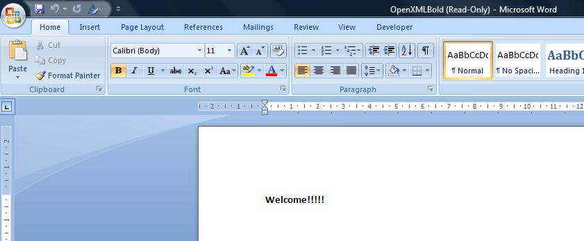 Apply Bold Formatting To The Run In The Word Processing Document Using Open Xml Sdk 20