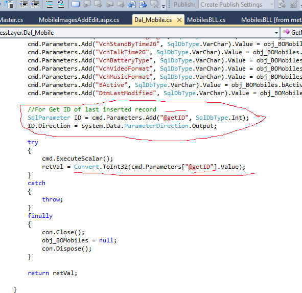 How To Use Output Parameter To Get The Last Inserted Record Id