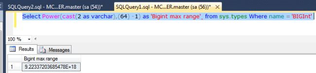 Maximum Limit Value For Integer Data Type In Sql Server 2012