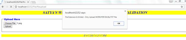 File Upload Extension Validation In Asp Mvc And Javascript