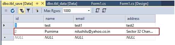 Insert Data Into The Database In Windows Form Using C#