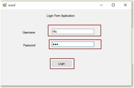 Make Login Form In Windows Application