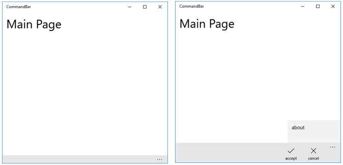 Universal Windows Platform - Command Bar