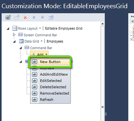 Add button in Visual Studio 2011 LightSwitch