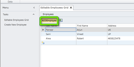 Add button in Visual Studio 2011 LightSwitch