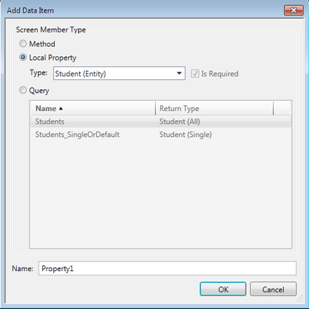 Unbound search data screen(AutoCompleteBox) in Visual Studio LightSwitch