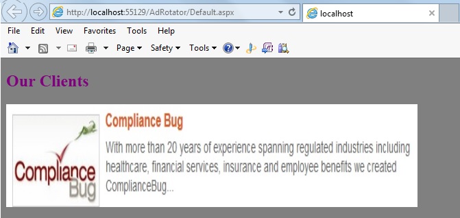 Adrotator Using Aspnet