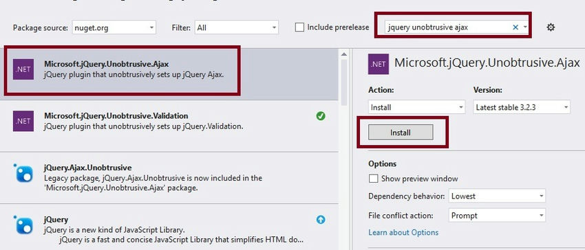 Ajax.BeginForm In ASP.NET MVC 5
