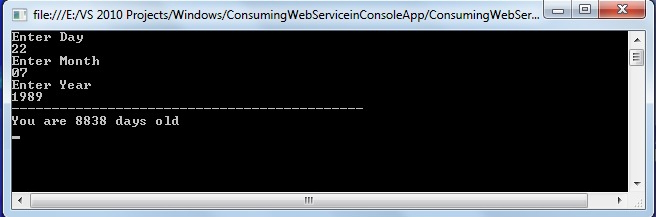 Consuming Web Service In a Console Application Consuming Web Service In a Console Application