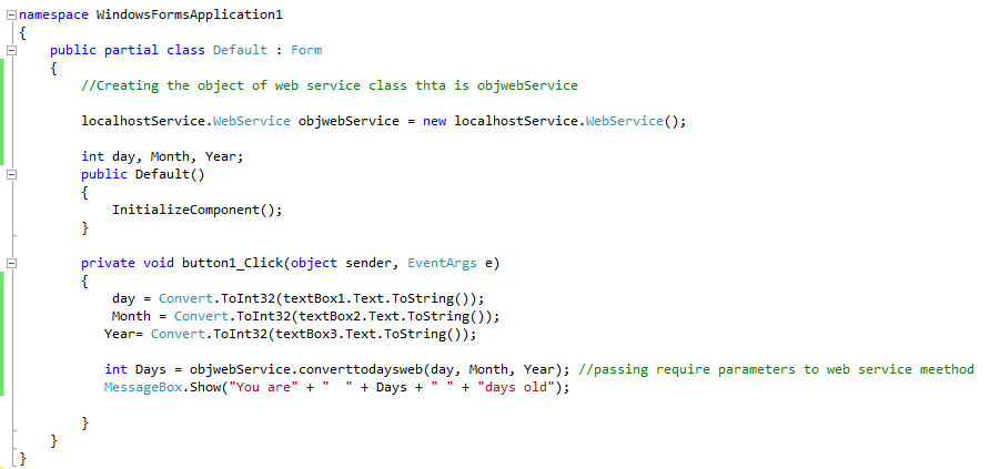 Consuming Web Service In Windows Application