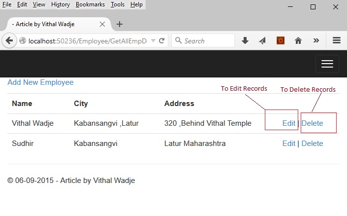 Crud Operations In Aspnet Mvc 5 Using Dapper Orm