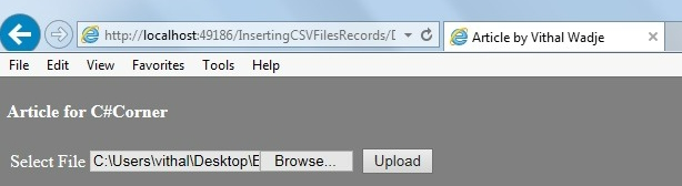 Inserting CSV File Records Into Database Using ASP.NET C# Inserting CSV File Records Into Database Using ASP.NET C#