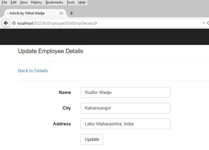 CRUD Operations In ASP.NET MVC 5 Using ADO.NET