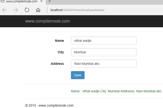 Post Data To Controller Without Page Refresh In Aspnet Mvc