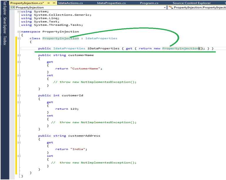 Property Injection In C#