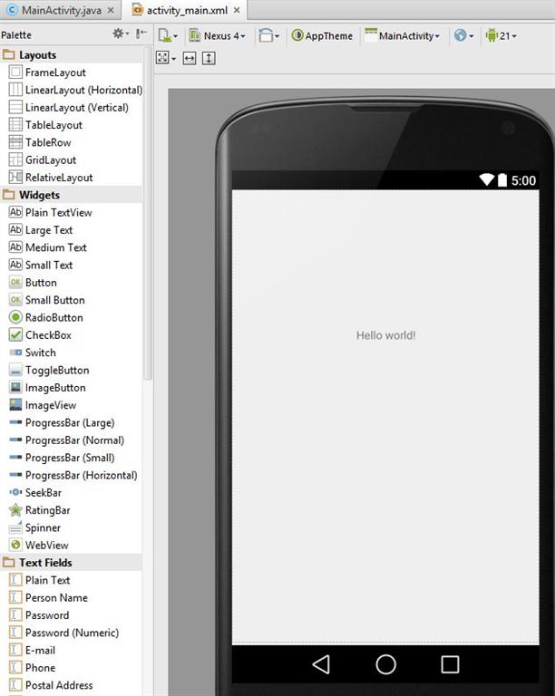 Creating your first Project in Android Studio 1.0