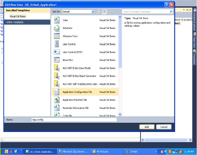Entity Framework Approach To Connect To Ms Sql Server 2008 Using Visual C