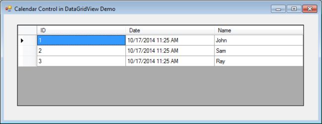 Embedding Calendar (DateTimePicker) Control Into DataGridView Cell