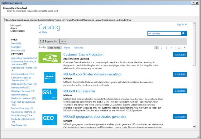 Creating a Power View Report With Azure Marketplace Data