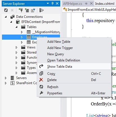 Uploading Multiple Records Via Excel Upload in Database Using EntityFramework 6.0 in ASP.Net MVC4