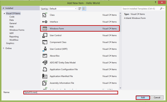 Splash Screen For Windows Forms Application C#