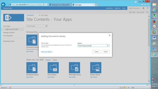 Create Document Library in SharePoint 2013