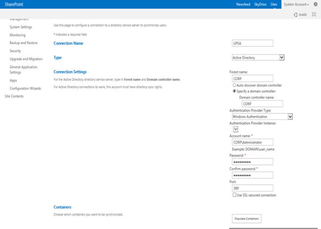 Set Up User Profile Service Application in SharePoint