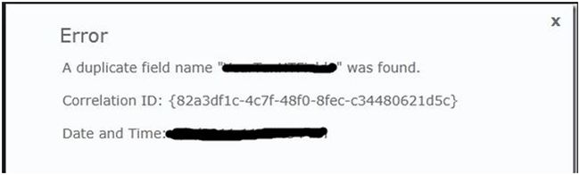 SharePoint Server 2013: A Duplicate Field Name SharePoint Server 2013: A Duplicate Field Name