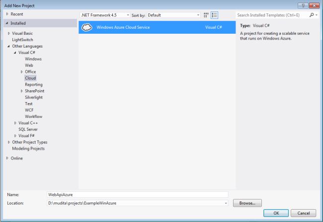 Introduction and Implementation of Windows Azure in ASP.NET Web API