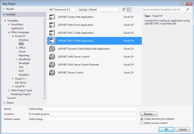 WebGrid Helper in ASP.Net Web API