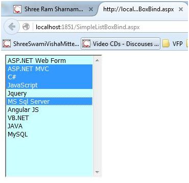 Bind ListBox, Retrieve The Multi-selected Values And Pre-select ListBox ...