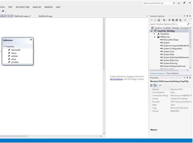 Use Linq To Sql On Web Form