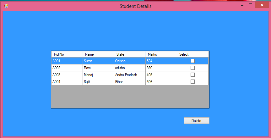 Delete Multiple Records From A Datagridview Using Checkbox In Windows Form