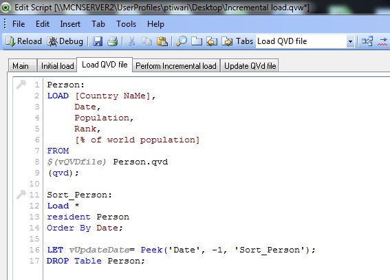 Incremental Load Statement in QlikView