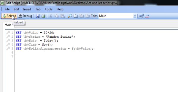 SET and LET Statements In QlikView Application