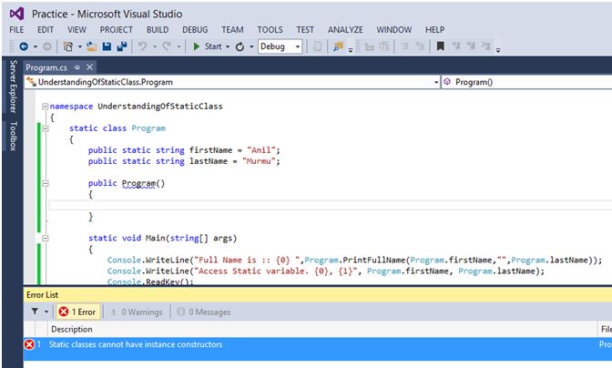 Static Keyword In C#
