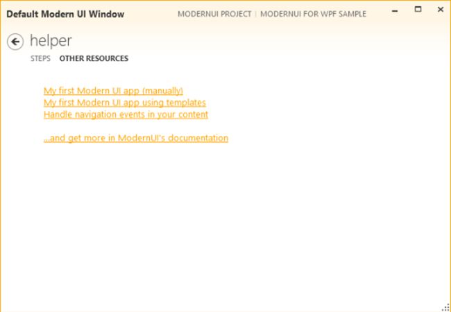 Modern UI For WPF Application by Example (Default Window)