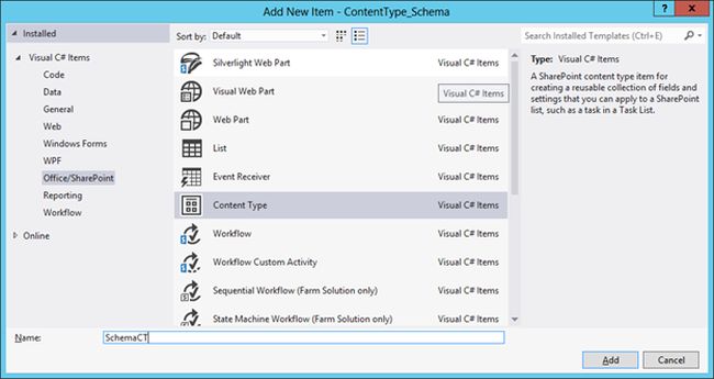 Create Content Type Using Schema