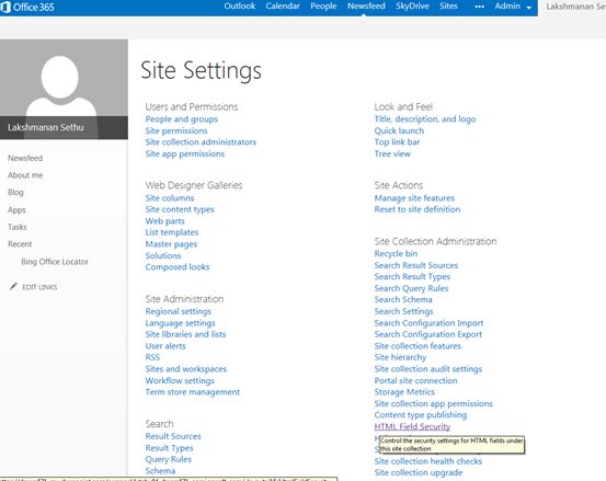 HTML Security in SharePoint 2013