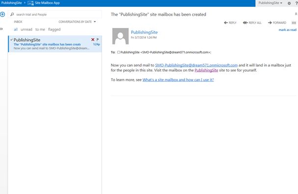 Site Mailbox in SharePoint 2013
