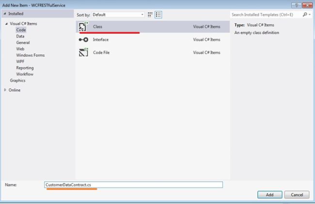 Create a WCF RESTful Service