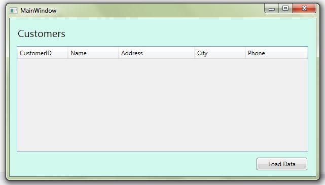Data Binding in WPF DataGrid Control Using MySQL Database