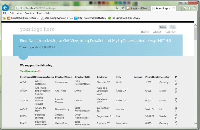 How to Bind Data From MySQL Database to GridView in ASP.Net 4.5