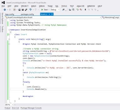 Install MySQL Connector in Visual Studio 2012