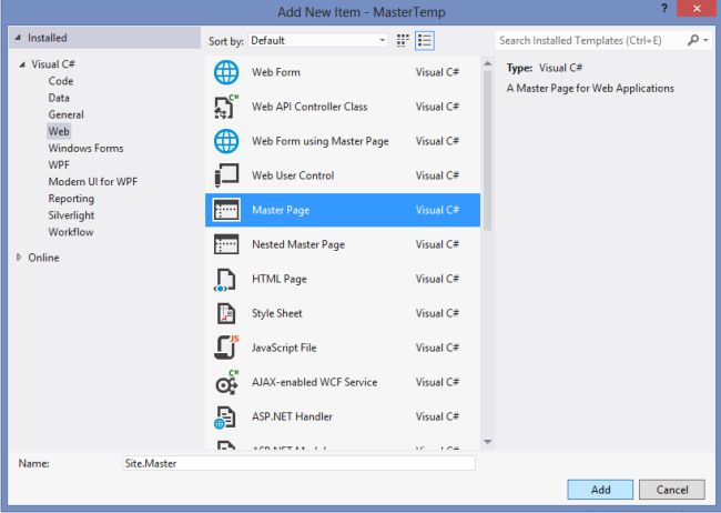 Master Pages in ASP.Net