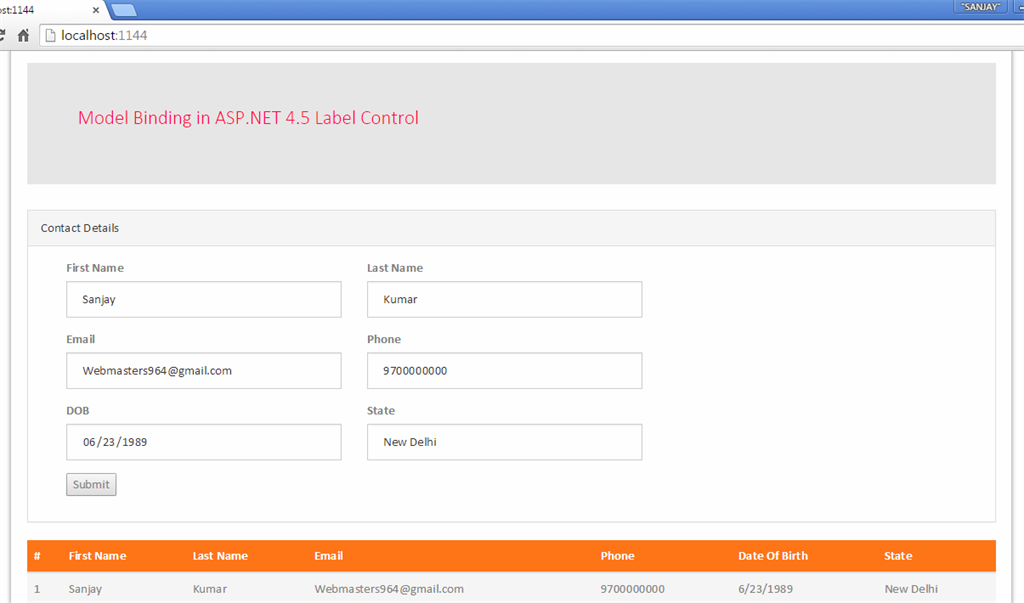 Model Binding in ASP.Net 4.5 Label Control