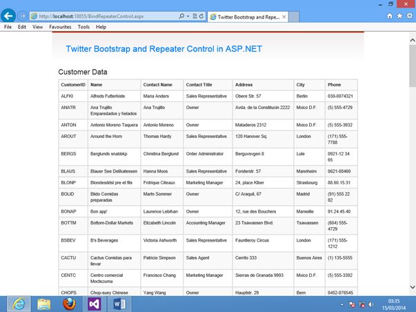 Twitter Bootstrap and Repeater Control in ASP.Net Twitter Bootstrap and Repeater Control in ASP.Net