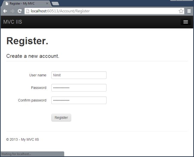 Getting Started With IIS Host And Publish In MVC 5